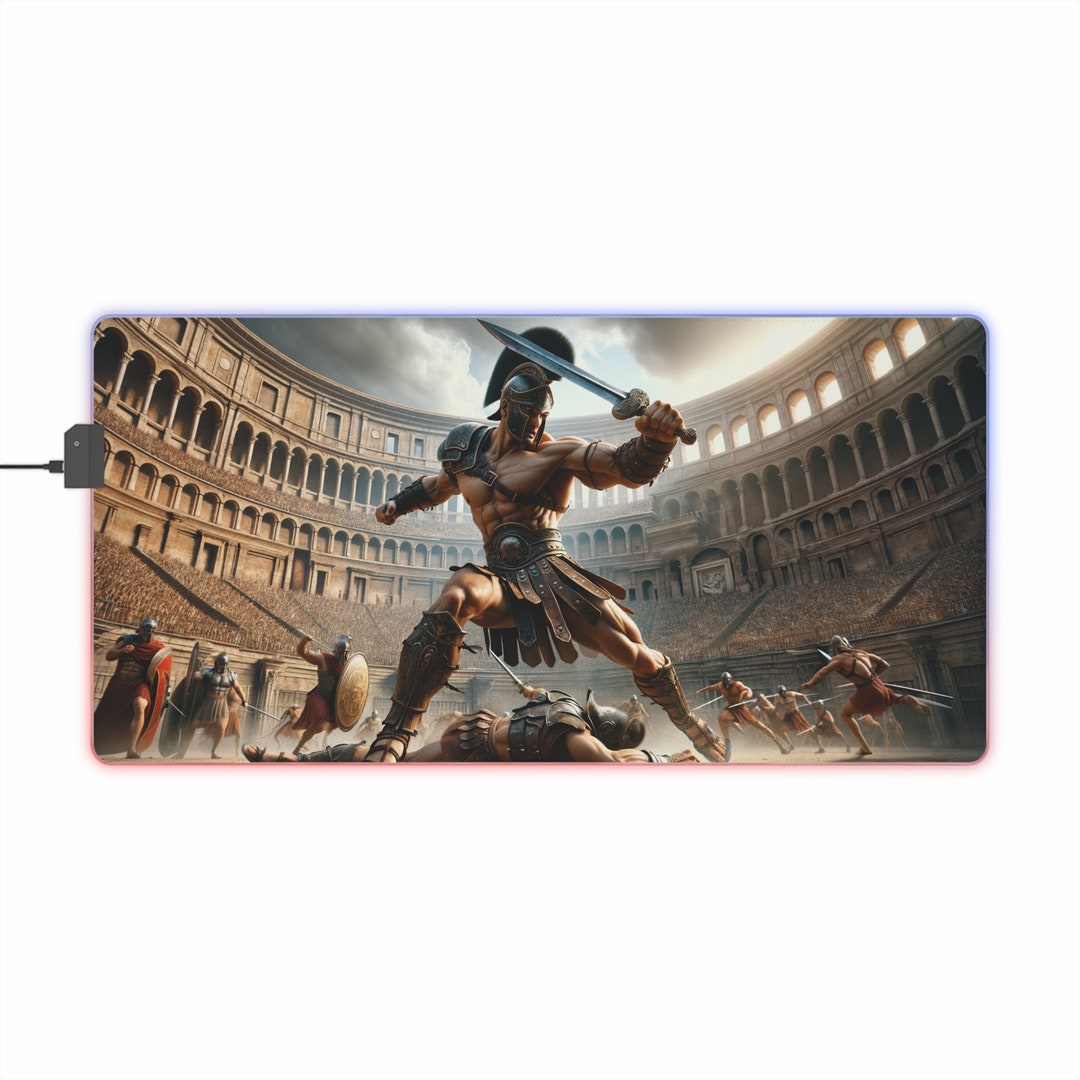 LED XXL Gaming Mouse Pad, Gladiator, Spartan, Warrior, 300, Sparta ...