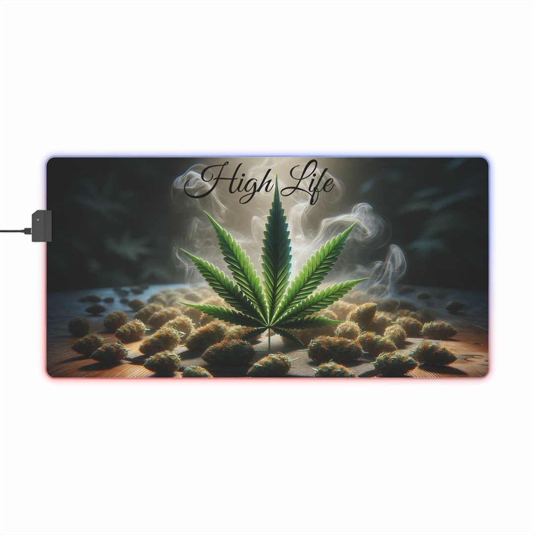 Marijuana High Life LED Gaming Mouse Pad, XXL, Gaming Accessories, Desk ...