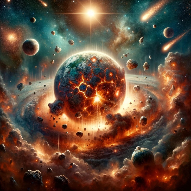 AI Generated Images of Earth Creation Billions of Years Ago Premium AI ...