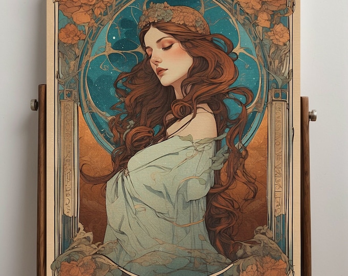 Art Print Lady of June With Roses Bride by the Well Goddess Sun Wheel ...