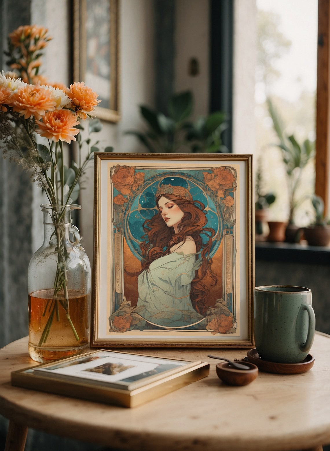 Autumn Goddess Art Nouveau Print | Goddess Decor | Art Nouveau Art ...