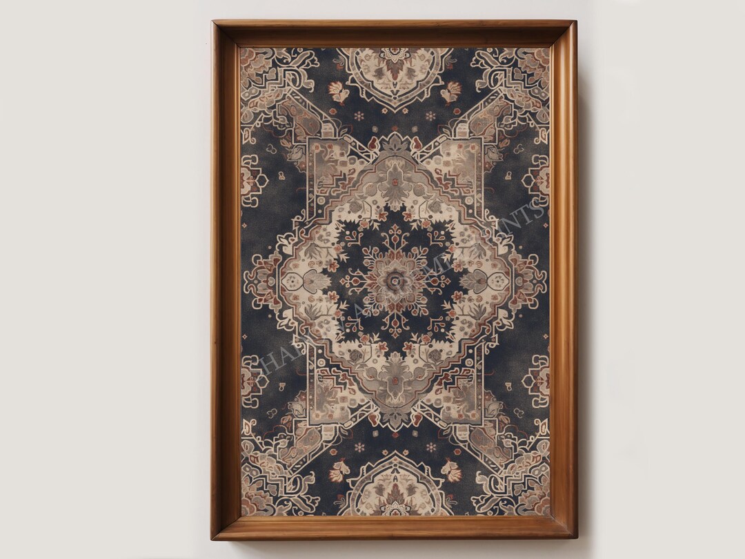 Vintage Persian Rug Print | Textile Wall Art Printable | Antique ...