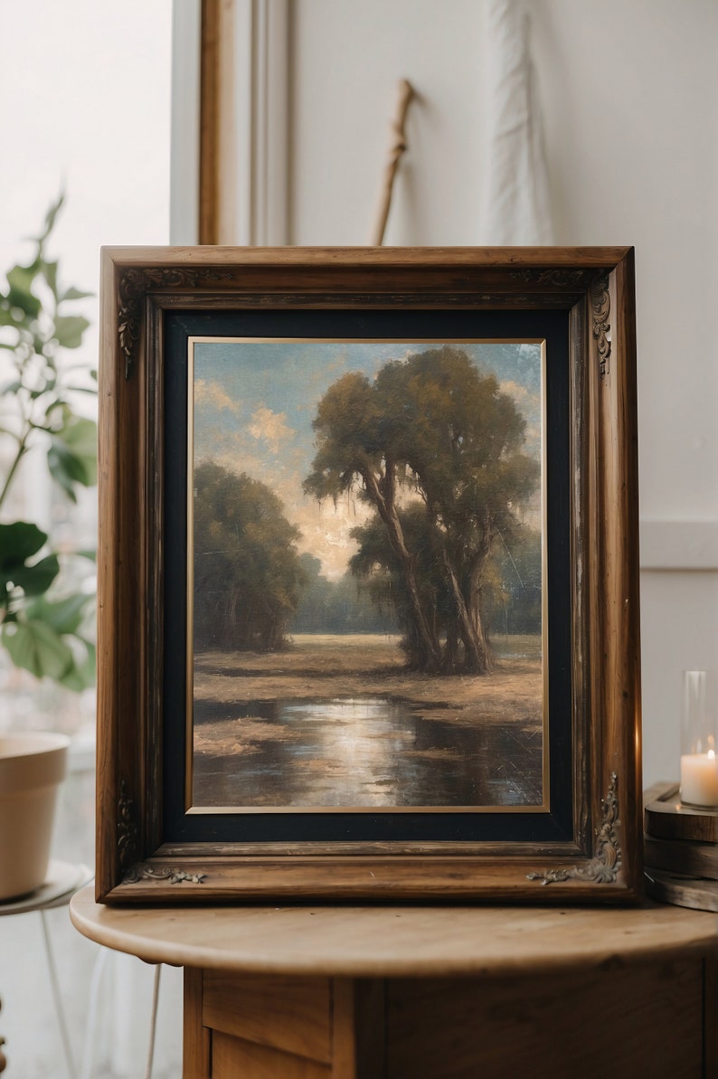 Rustic Oil Painting Atchafalaya Basin, Louisiana | Moody Wall Decor ...