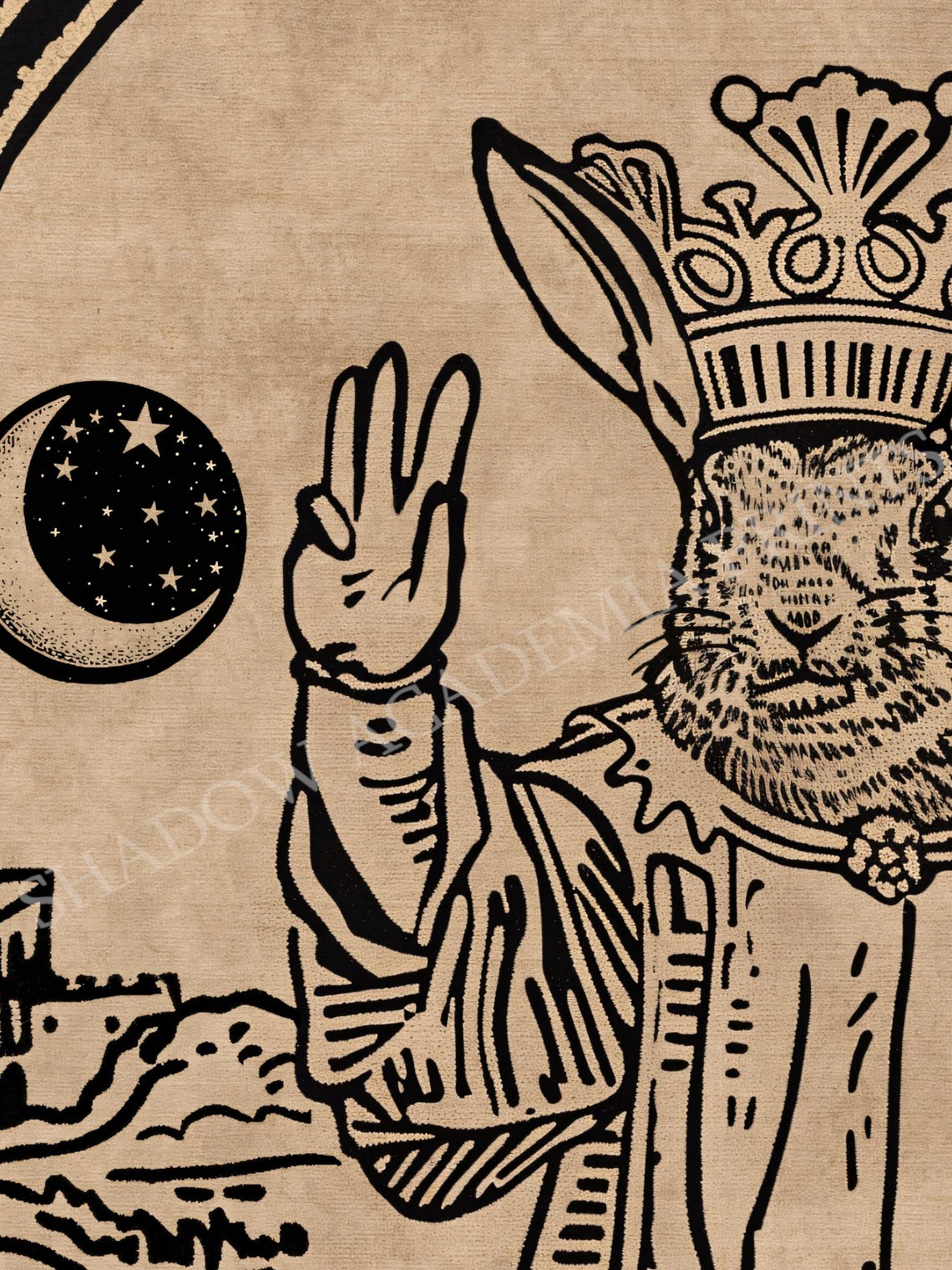 Rabbit Emperor Vintage Tarot Card | Tarot Card Print | Dark Academia ...