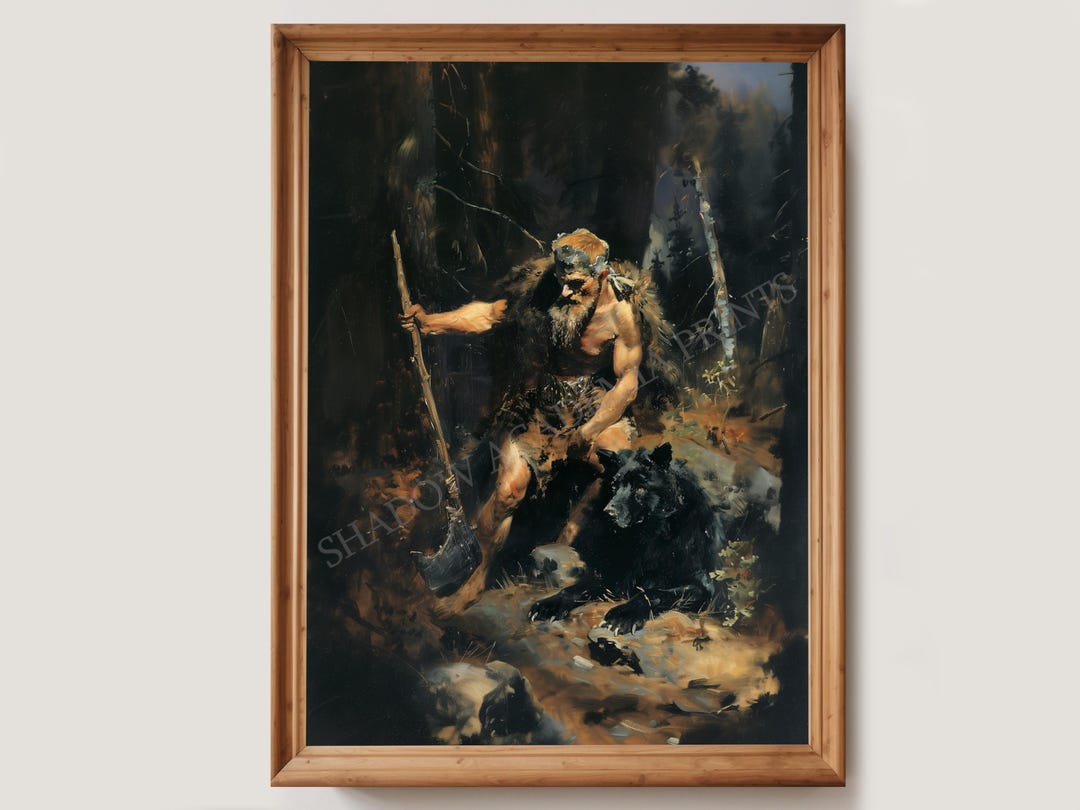 Antique Viking Art Print | Vintage Nordic Painting | Norse Warrior Wall ...