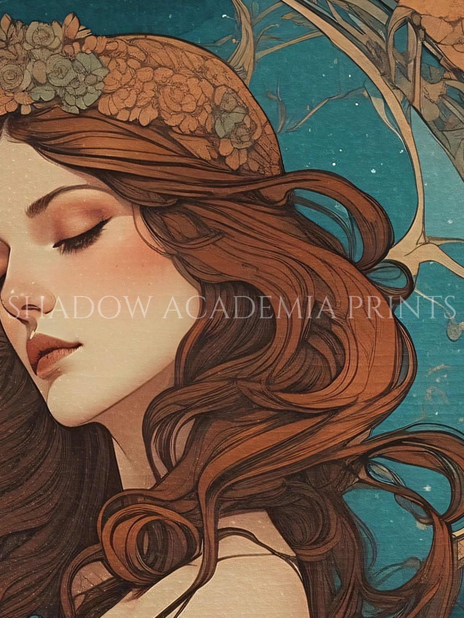 Autumn Goddess Art Nouveau Print | Goddess Decor | Art Nouveau Art ...