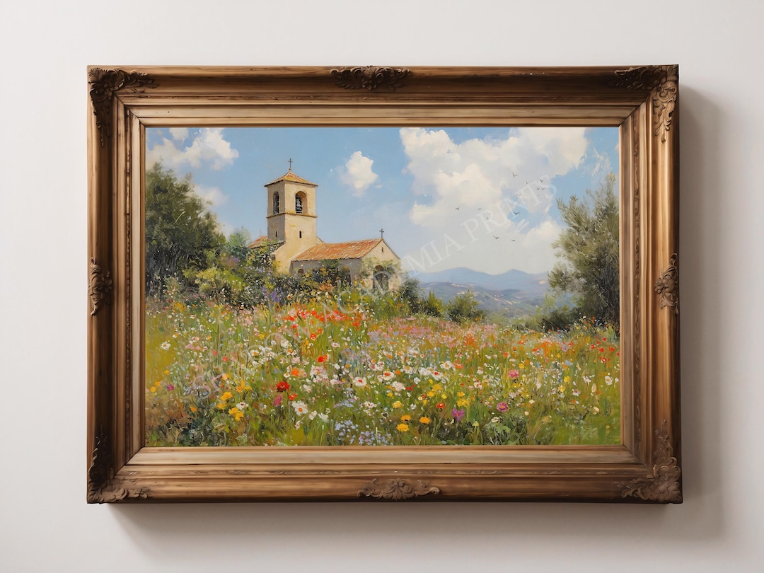 Antique Impressionistic Church Landscape Painting | Vintage Oil ...