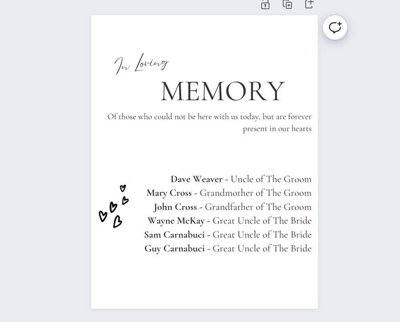 In Loving Memory Template - Etsy