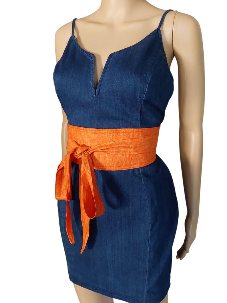 Burnt Orange Linen Obi Belt | Wide Wrap Waist Sash, Adjustable Tie Belt ...