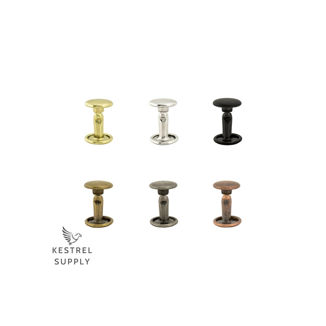 Double Cap Rivets 9x9 Solid Brass 10/100 Sets - Craft Supplies ...