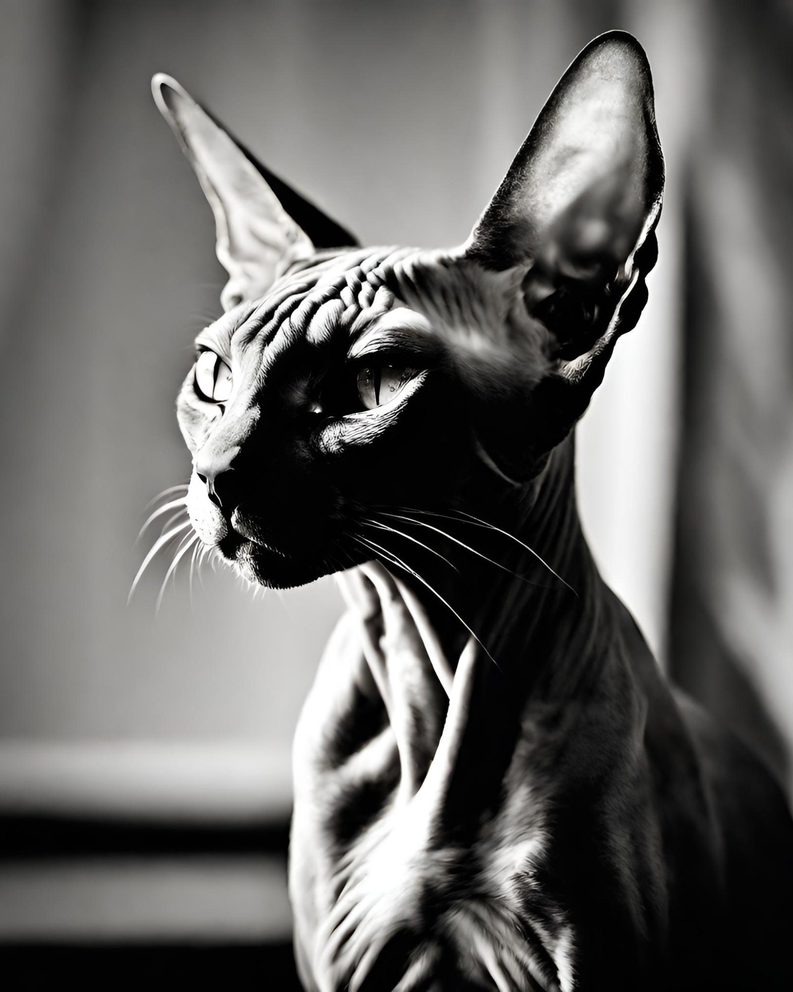 Sphynx Cat, Cat Line Art, Wild Cat Print, Cat Themed Gifts, Sphynx SVG ...