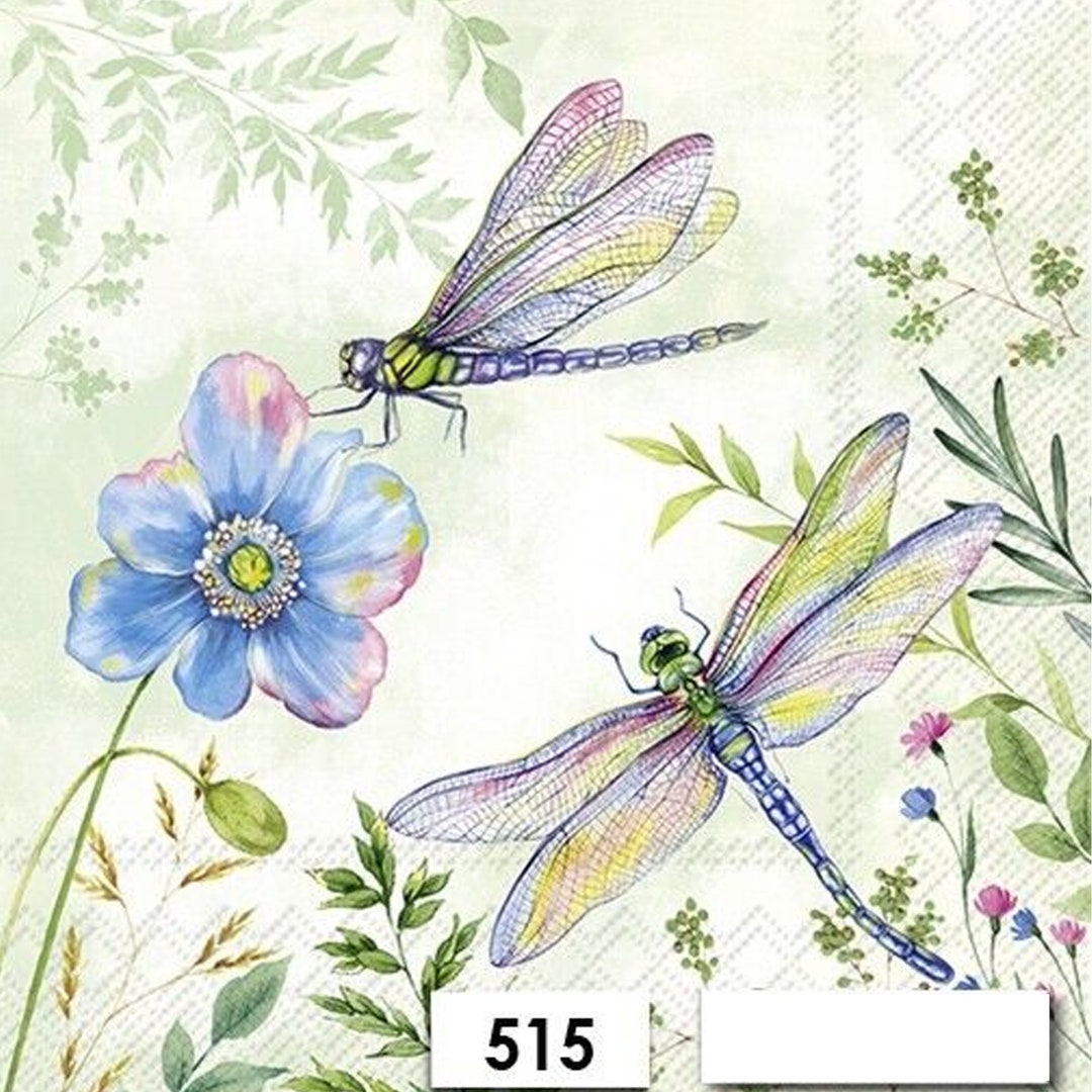 Dragonfly Paper Napkins for Decoupage Two Paper Beverage Cocktail ...