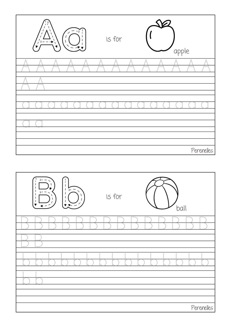 Alphabet Tracing Sheets | Printable Handwriting Practice for Kids - Etsy