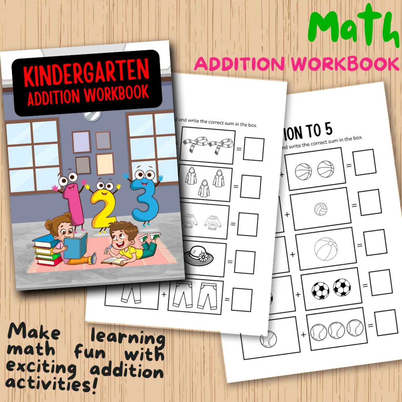 Addition Workbook for Kids - 6 Pages of Fun Math Learning! - Etsy