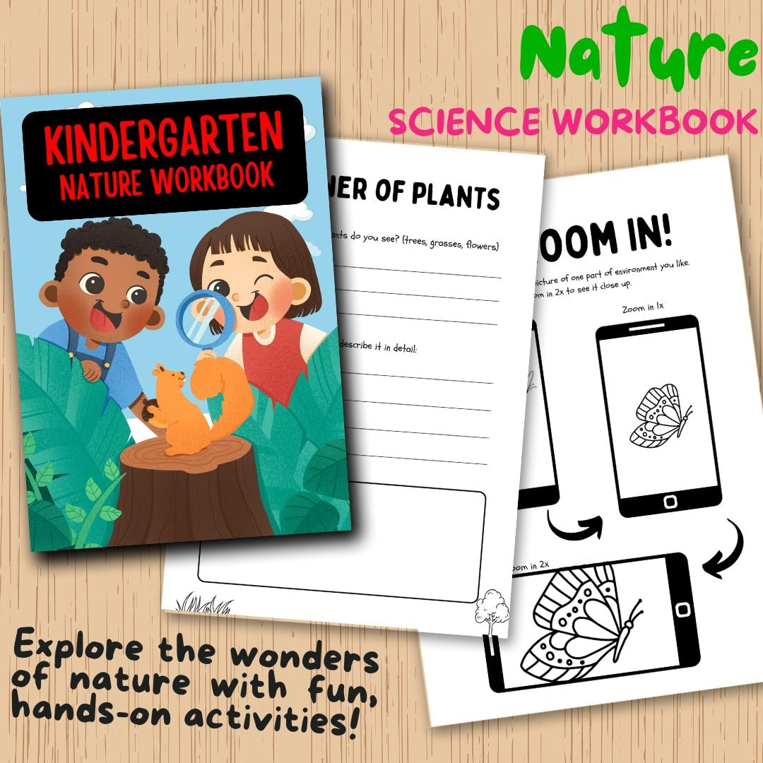 Science Workbook | Nature-themed Printable for Kids | 7-page Workbook ...