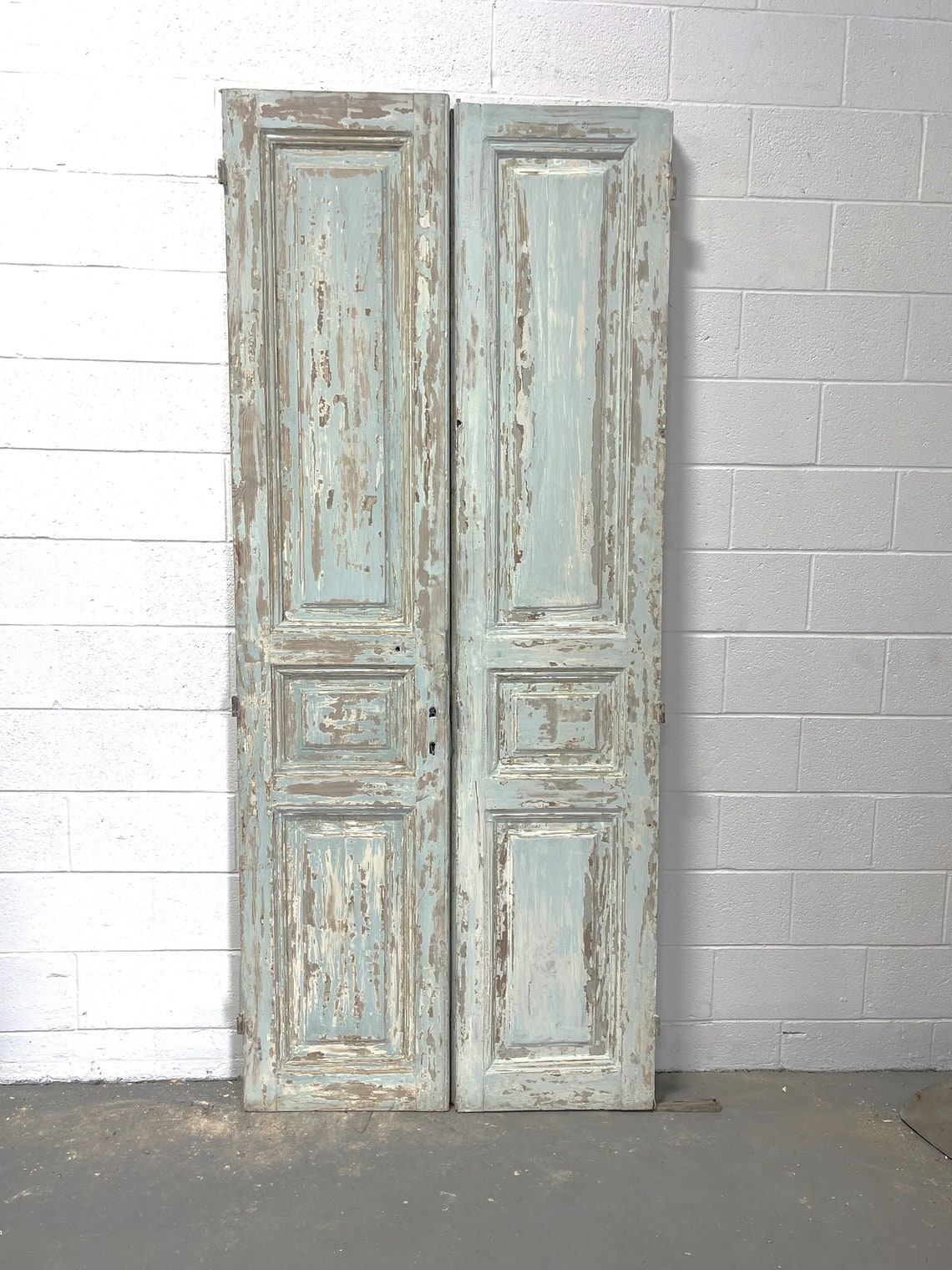 Antique Blue French Door Pair - Etsy