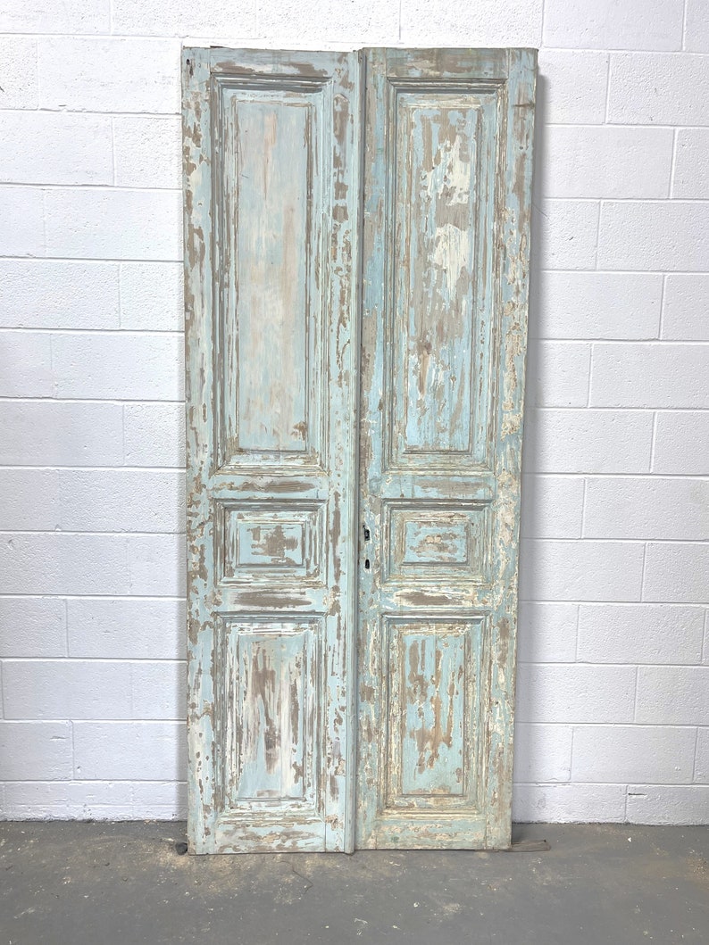 Antique Blue French Door Pair - Etsy
