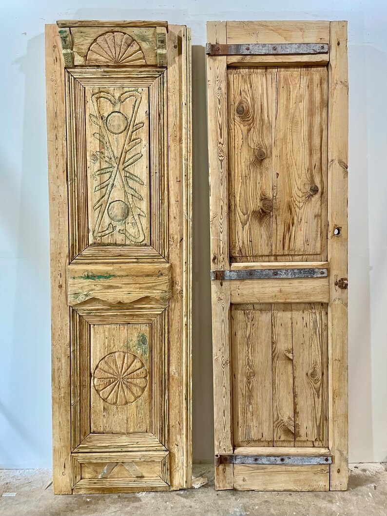 120 Year Old Antique Folk Carved Door Pair - Etsy