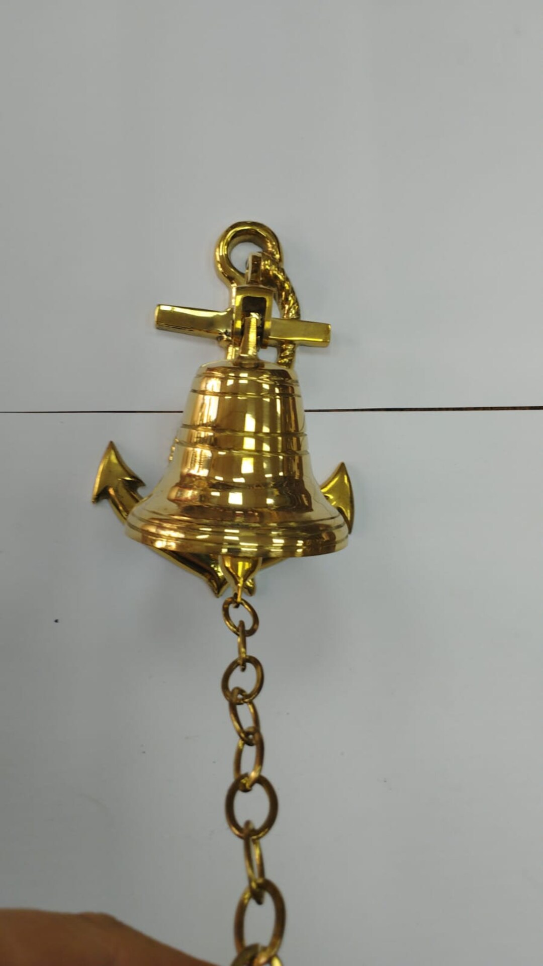 Gold Anchor Bell, Nautical Sailor Bell, Gold Wall Decor, Anchor Wall ...