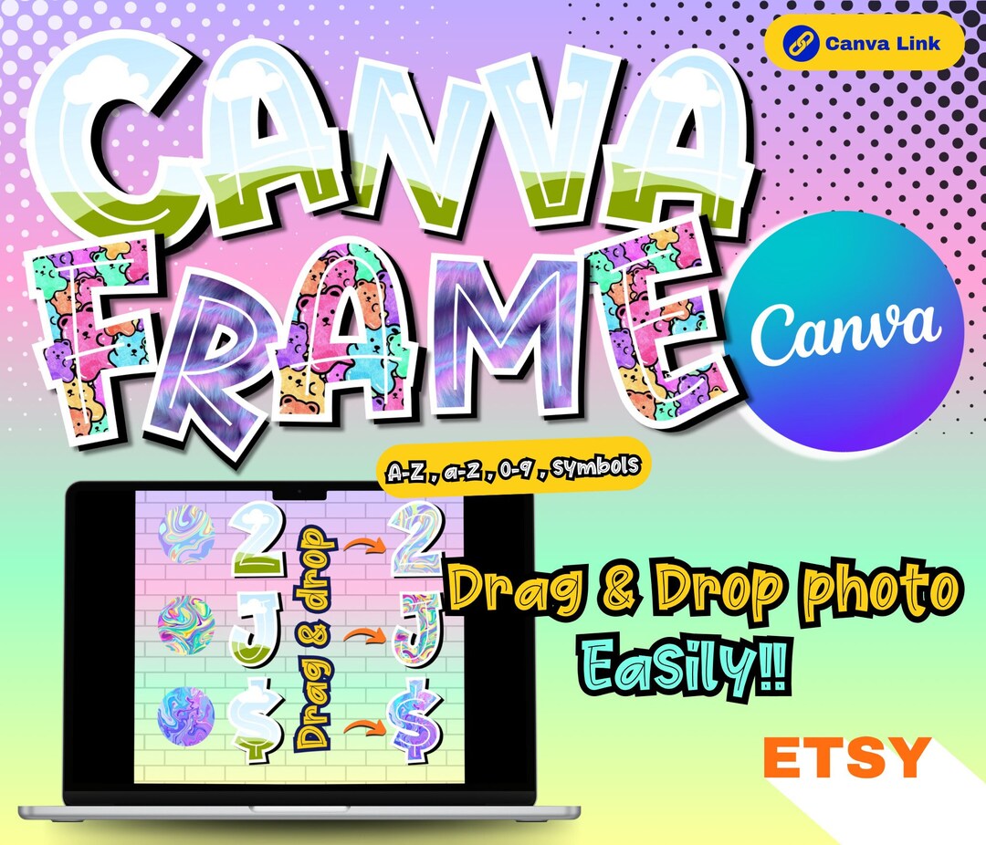 Canva Frame Alphabets , Number and Symbols Template . Drag & Drop ...