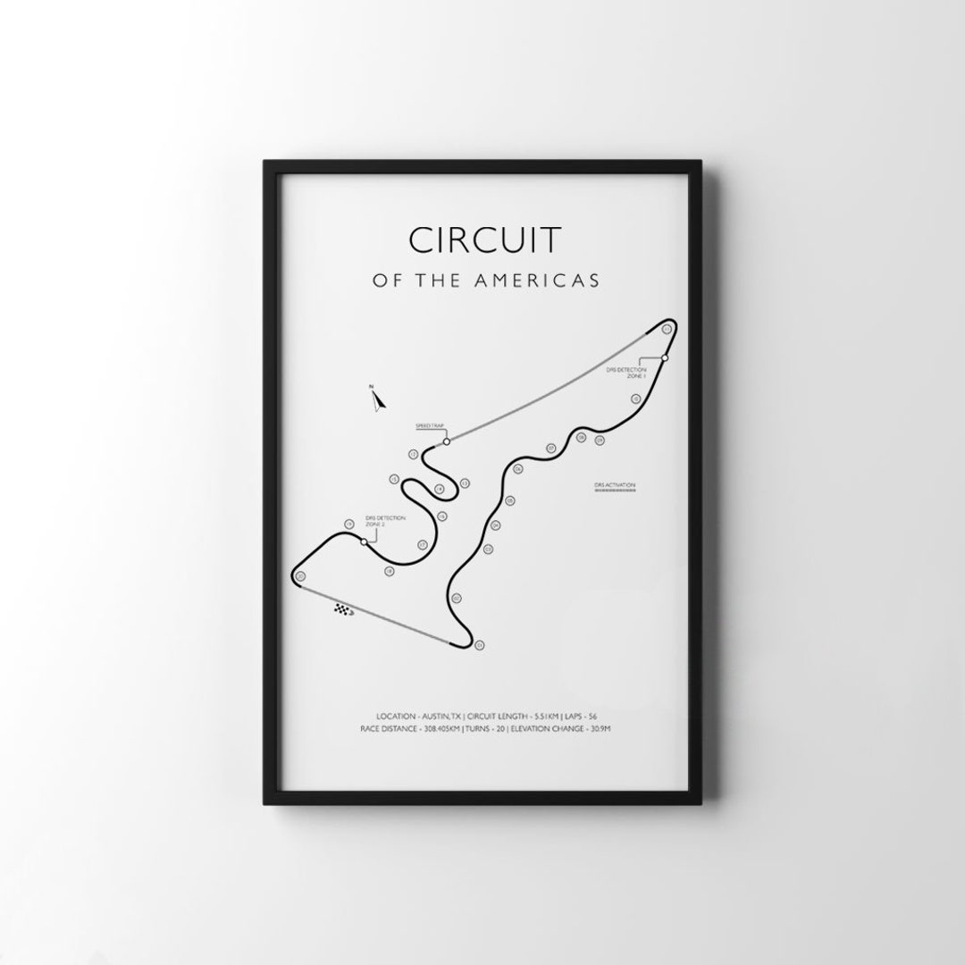 F1 Circuit of the Americas COTA 2024 Framed High Quality Matte Print ...