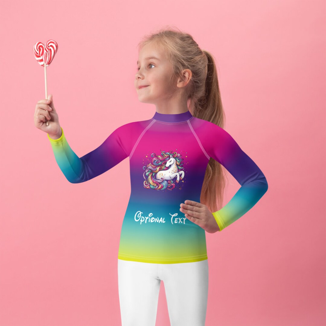 Rainbow Unicorn Rash Guard for Girls Perfect Birthday Gift - Etsy