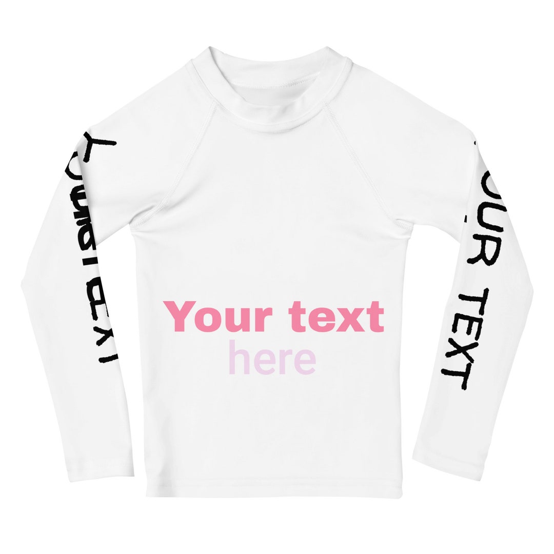 Custom Girl Long Sleeve Rash Guard Girl Age 2-7 Personalized Sun ...