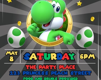 Yoshi Birthday Invitation Easy Editable Instant Download Digital ...