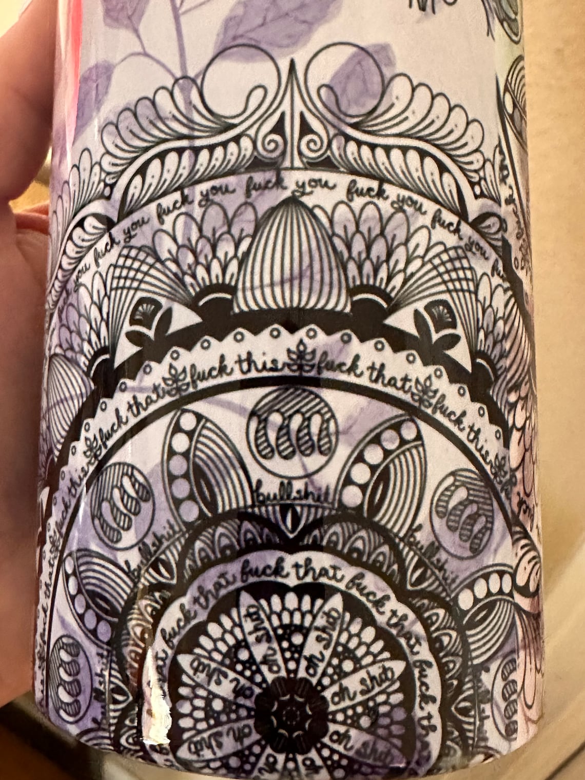 Colorful Cuss Words Mandala Tumbler - Blended Designs, Insulated ...