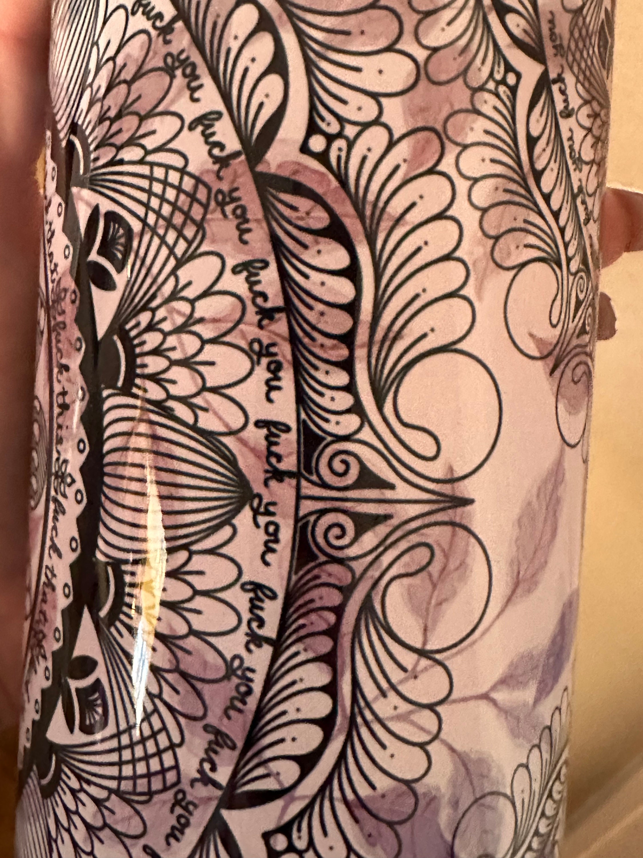 Colorful Cuss Words Mandala Tumbler - Blended Designs, Insulated ...