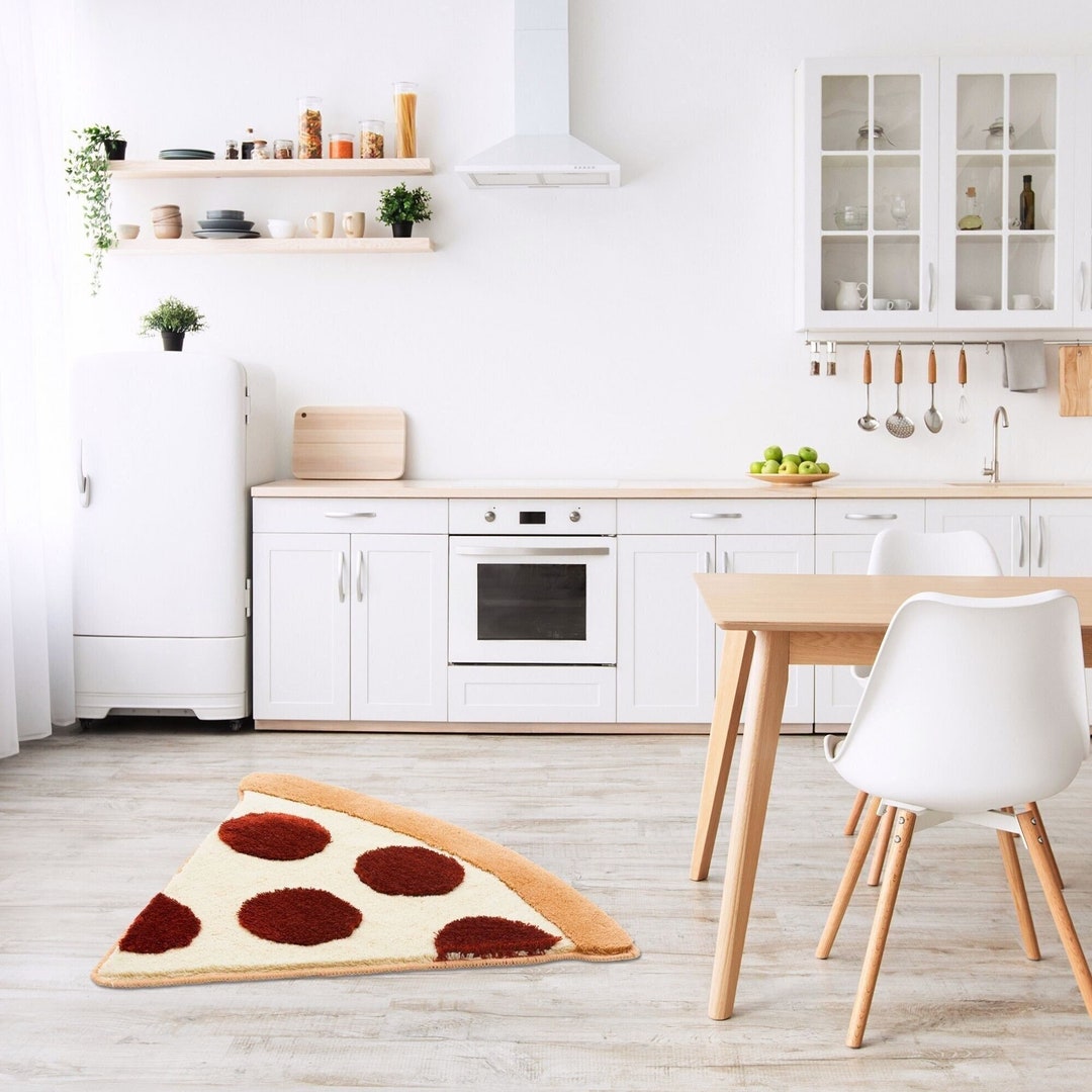 PIZZA RUG Tufted Pizza Rug Funny Decor Kitchen Rug Housewarming Gift ...
