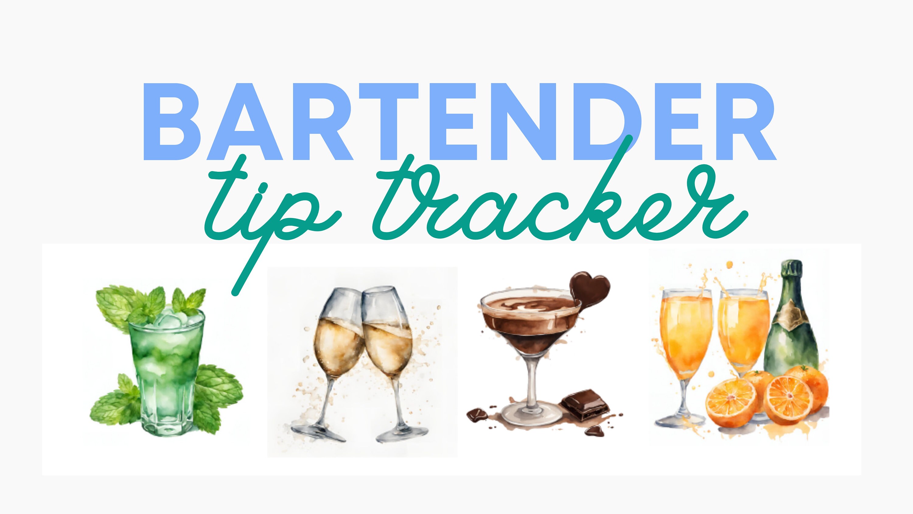 Bartender Tip Tracker, Tip Spreadsheet, Tip Tracker, Tip Log, Income ...