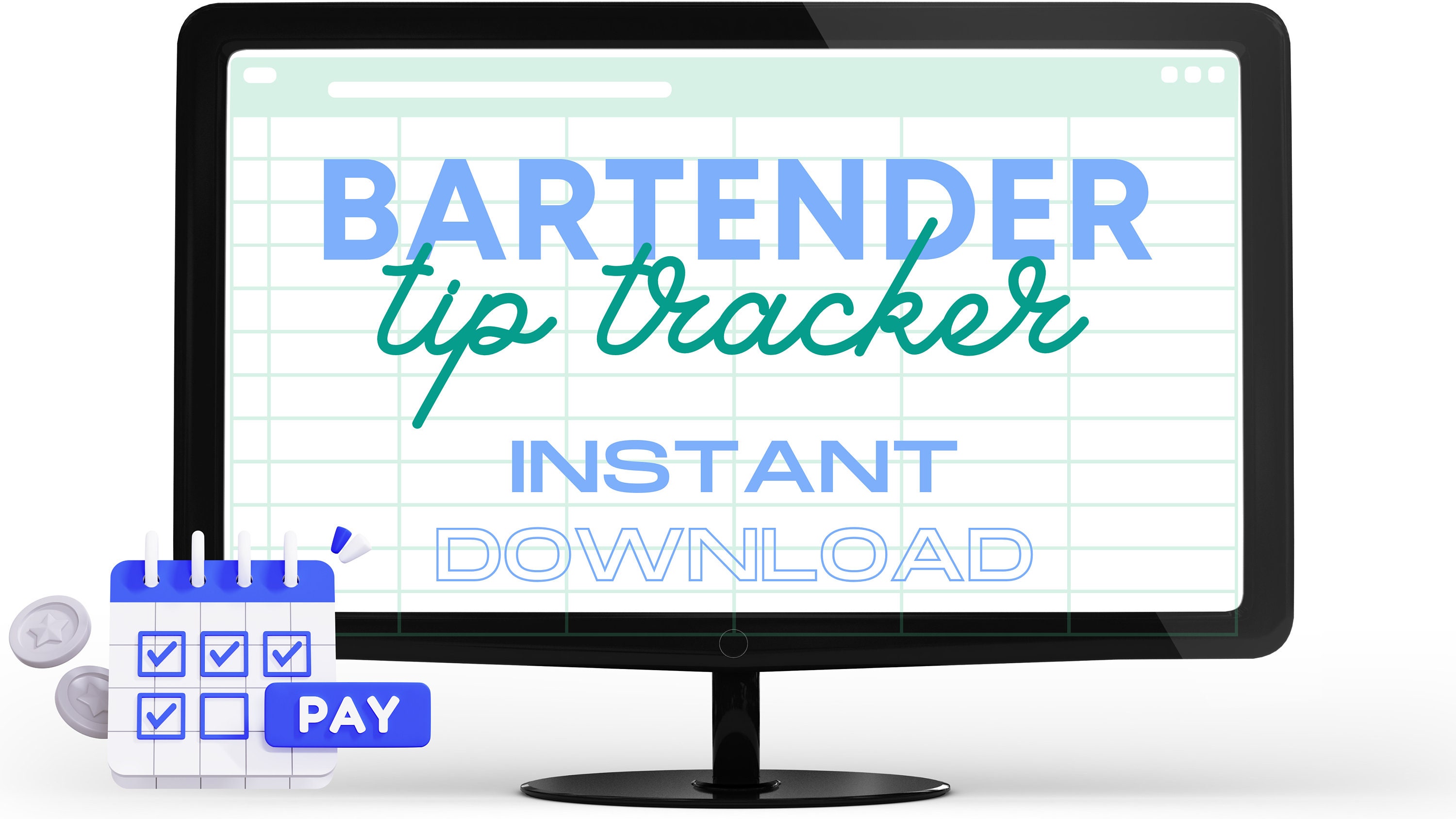 Bartender Tip Tracker, Tip Spreadsheet, Tip Tracker, Tip Log, Income ...