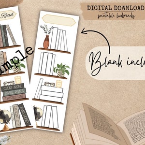 Printable Bookshelf Bookmarks, Bookmark Reading Tracker, TBR Bookmark ...
