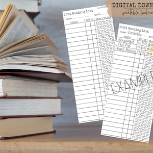 Printable Reading Log Bookmark, Reading Tracker Bookmark, Book Tracker ...