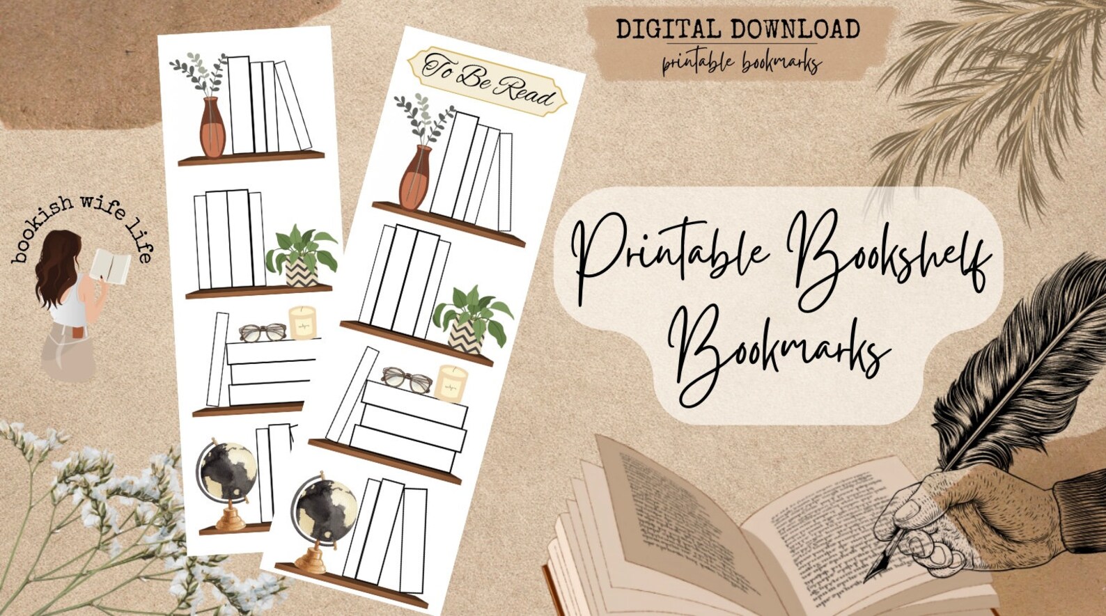 Printable Bookshelf Bookmarks, Bookmark Reading Tracker, TBR Bookmark ...