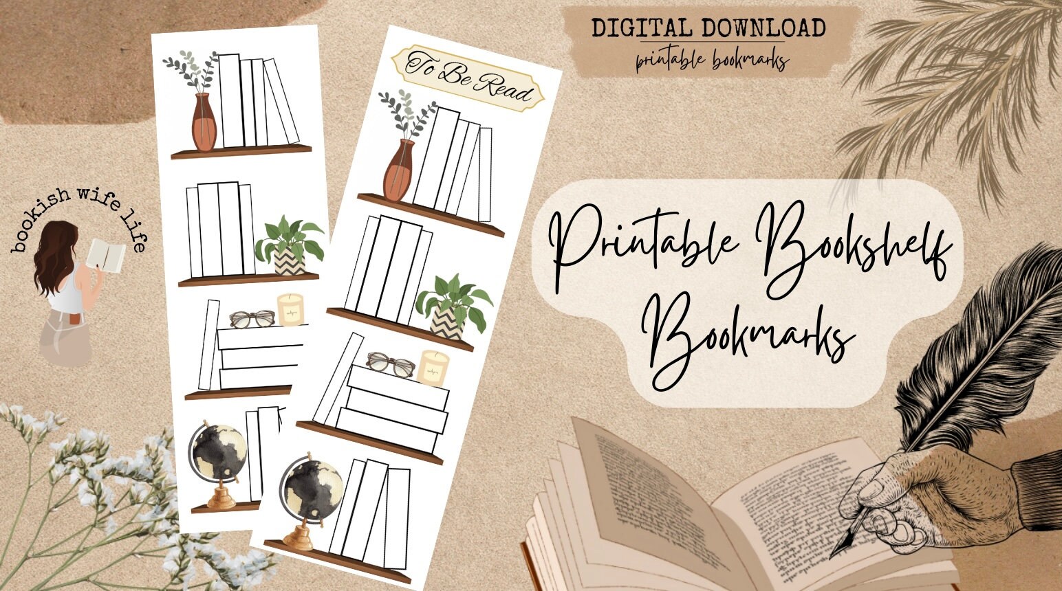 Printable Bookshelf Bookmarks, Bookmark Reading Tracker, TBR Bookmark ...