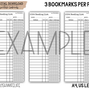 Printable Reading Log Bookmark, Reading Tracker Bookmark, Book Tracker ...