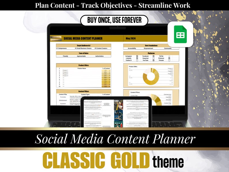Content Planner Template Social Media Content Calendar Social Media ...