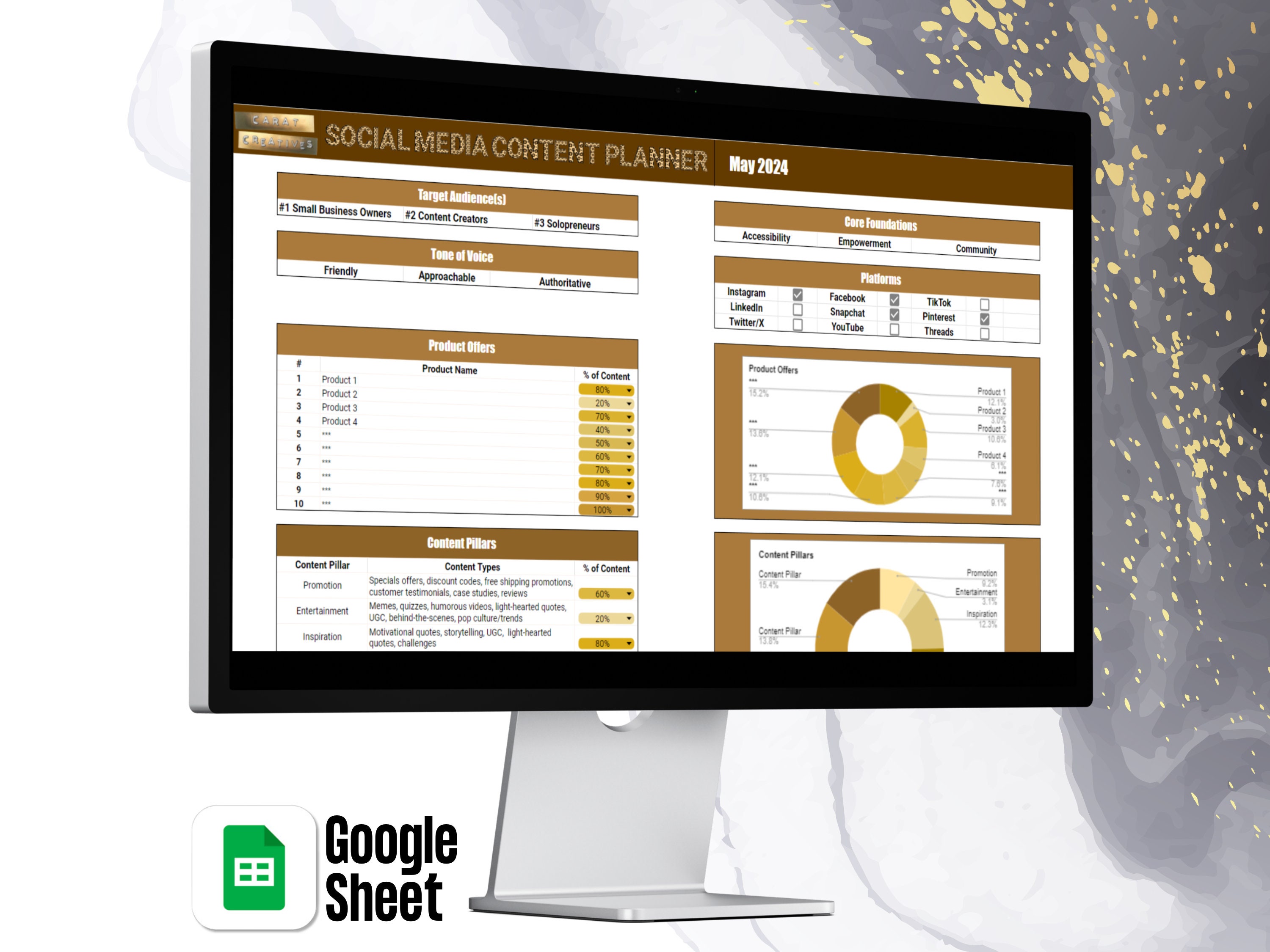 Content Planner Template Social Media Content Calendar Social Media ...