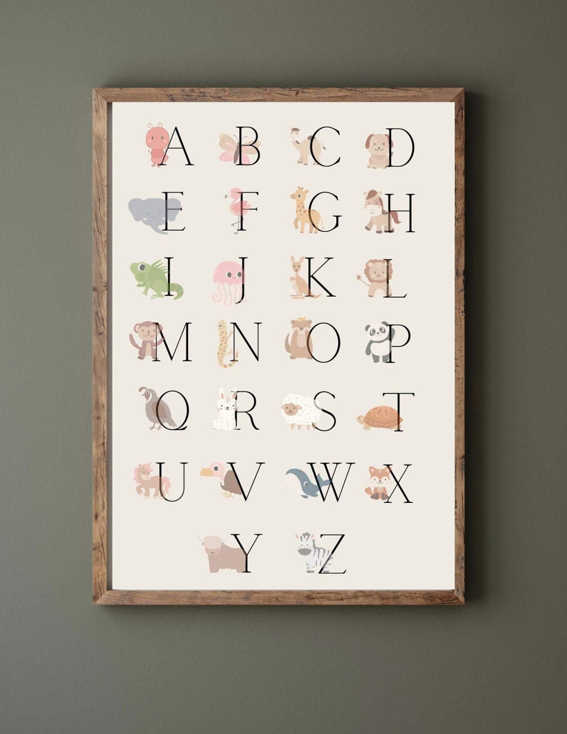 Printable Neutral Alphabet Poster - Etsy