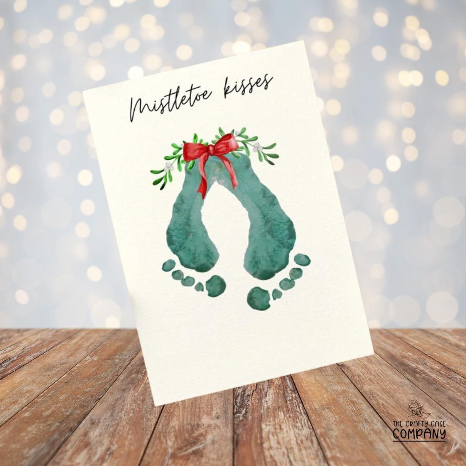 Pack of Personalised Footprint Christmas Cards, Footprint Kit, Baby ...