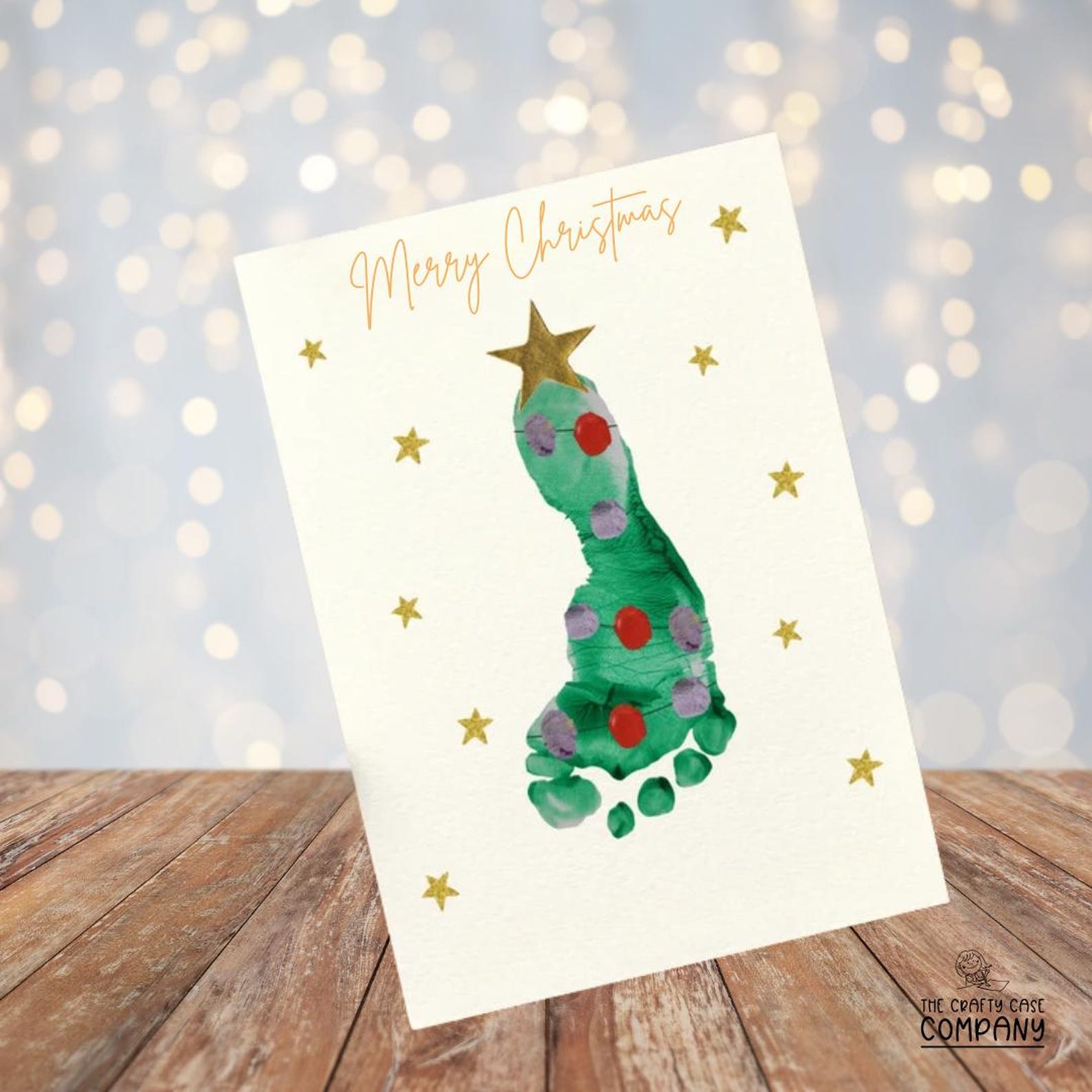 Pack of Personalised Footprint Christmas Cards, Footprint Kit, Baby ...