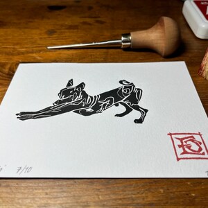 Dog Triptych Linocut Prints Original Handmade Art - Etsy