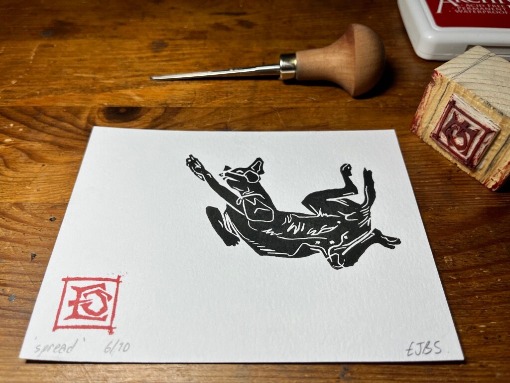 Dog Triptych Linocut Prints Original Handmade Art - Etsy