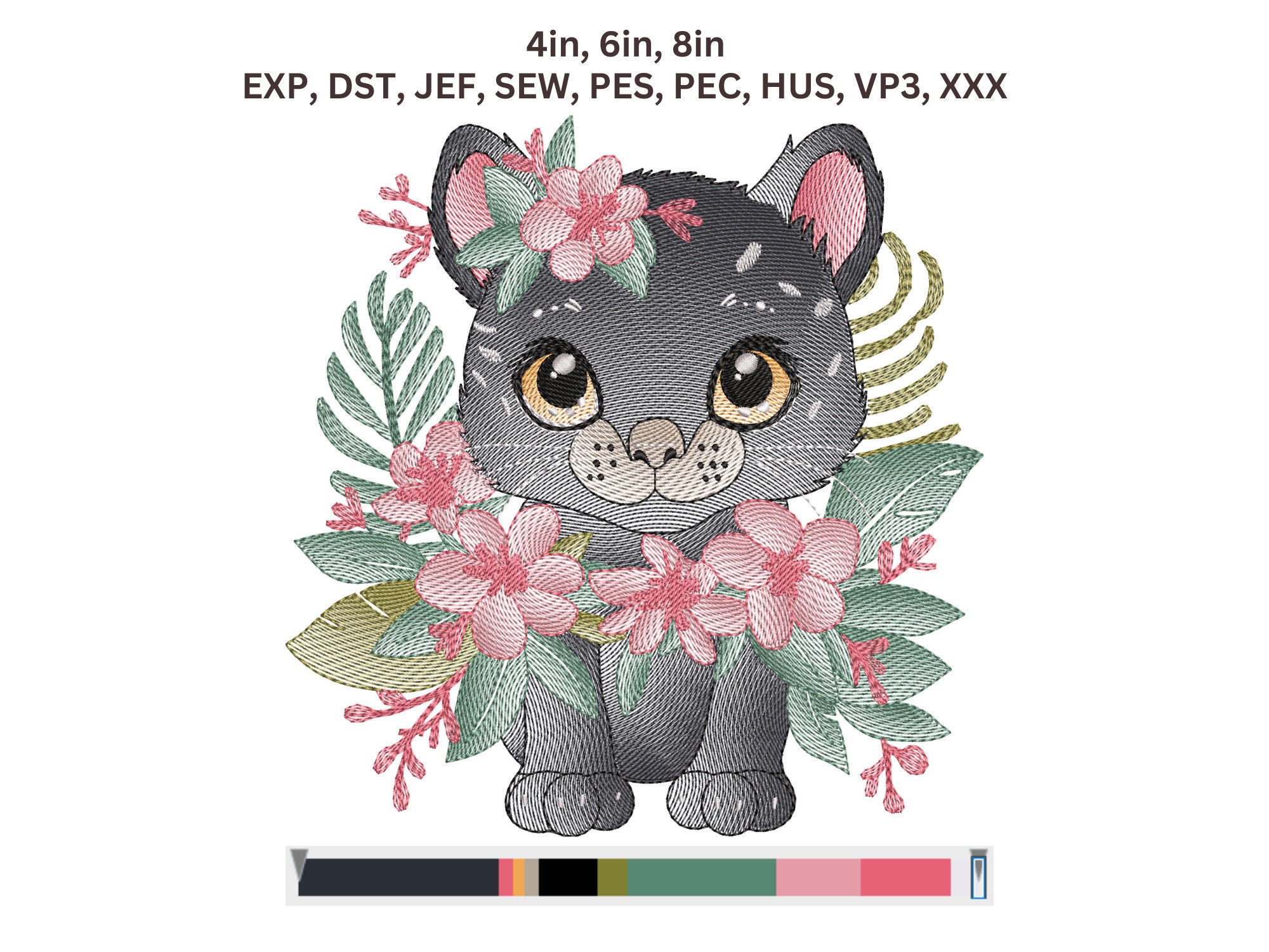 Panther Embroidery Designs Baby Shower Gift Machine Embroidery Design ...