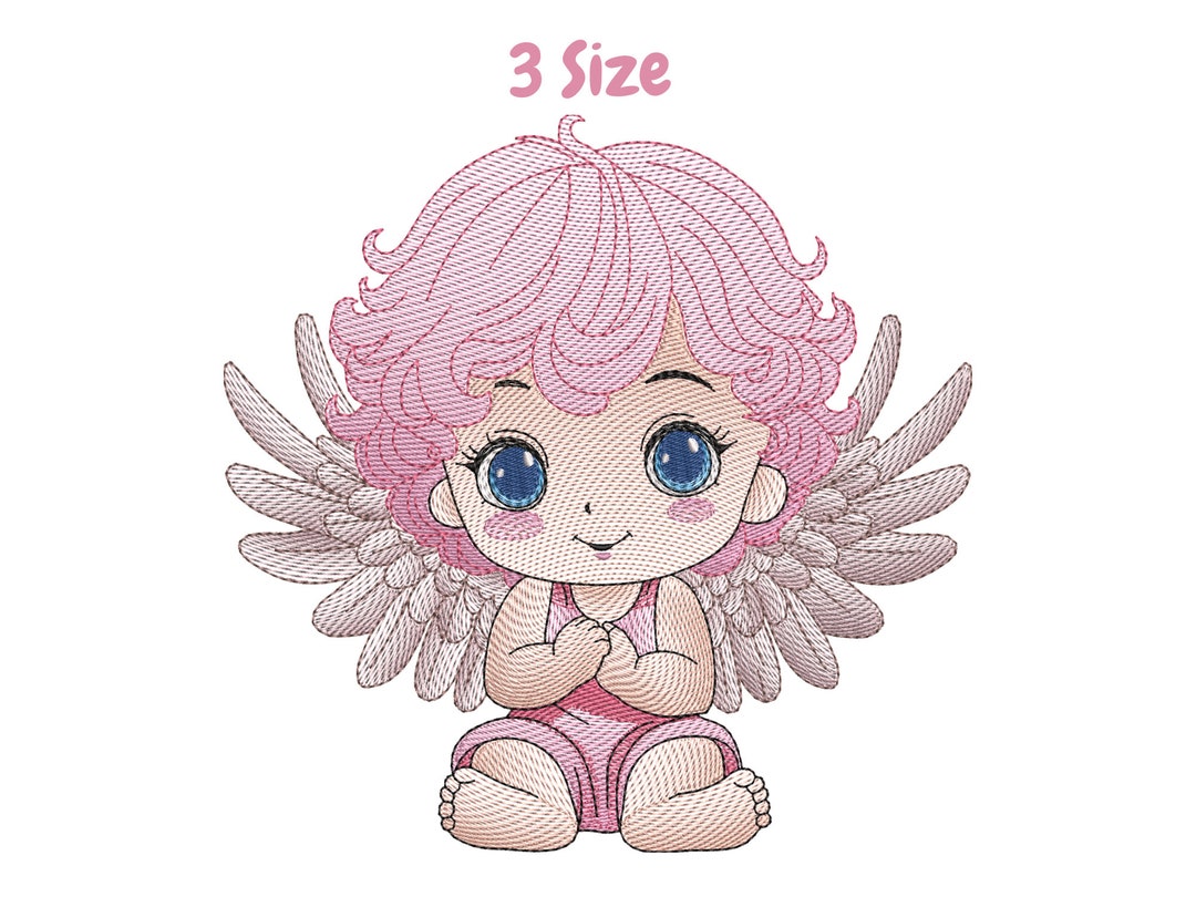 Baby Angel Embroidery Designs | Baby Shower Gift | Machine Embroidery ...