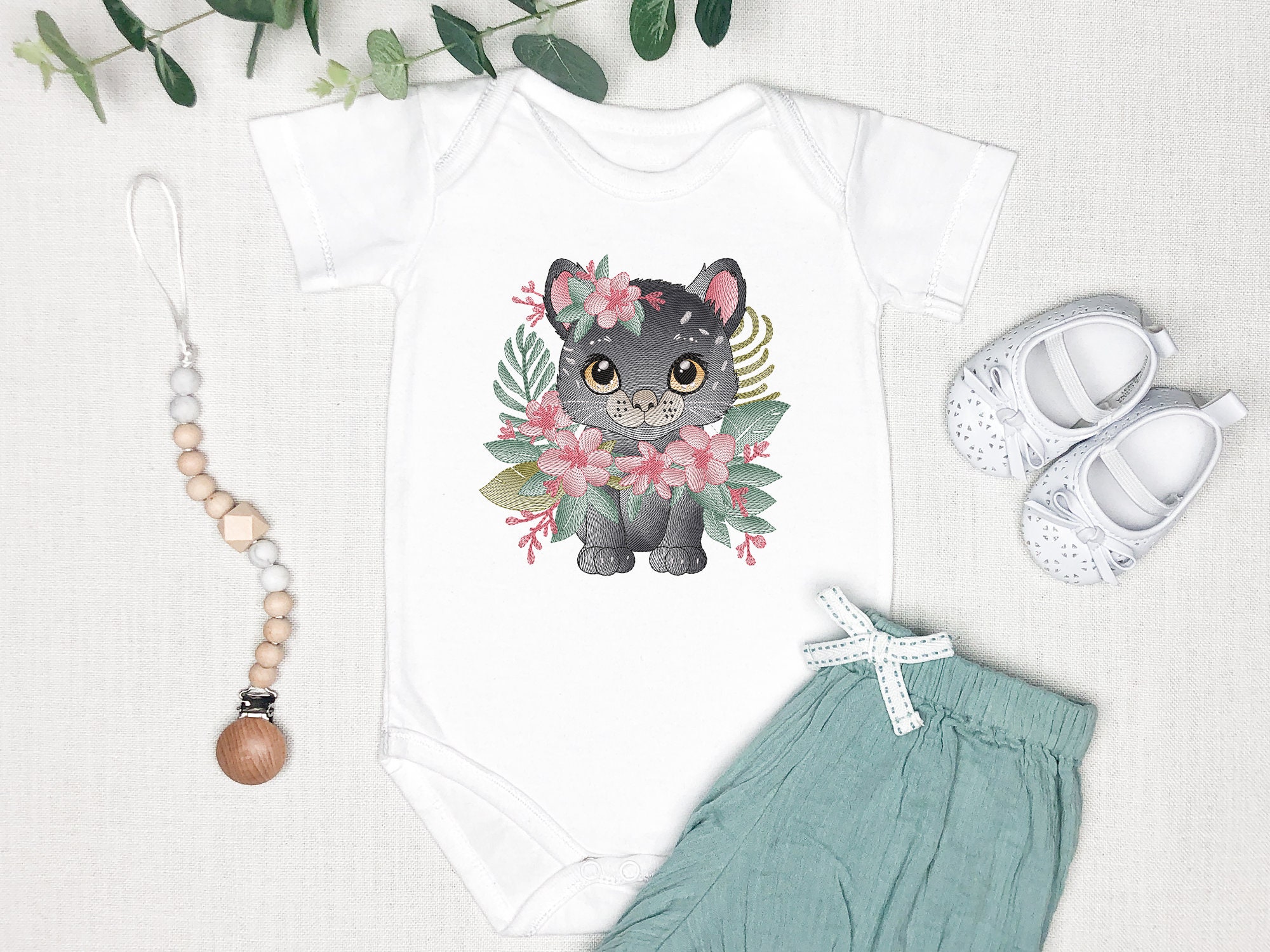 Panther Embroidery Designs Baby Shower Gift Machine Embroidery Design ...