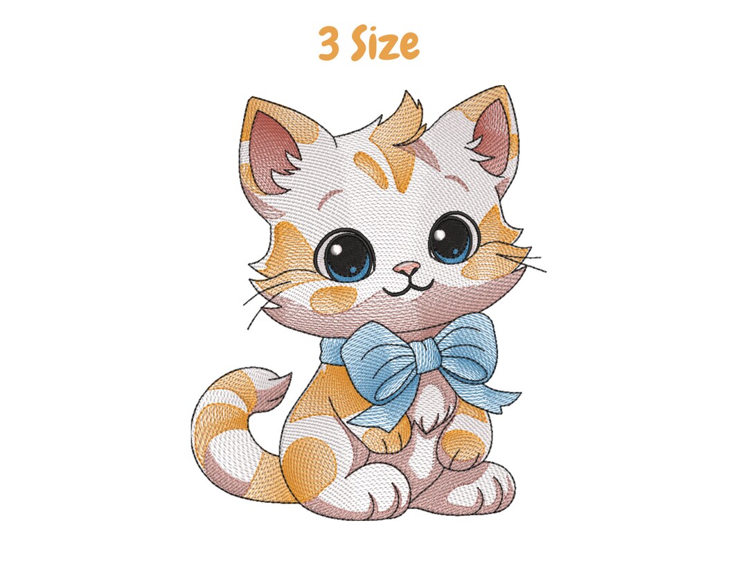 Orange Cat Embroidery Designs | Baby Shower Gift | Machine Embroidery ...