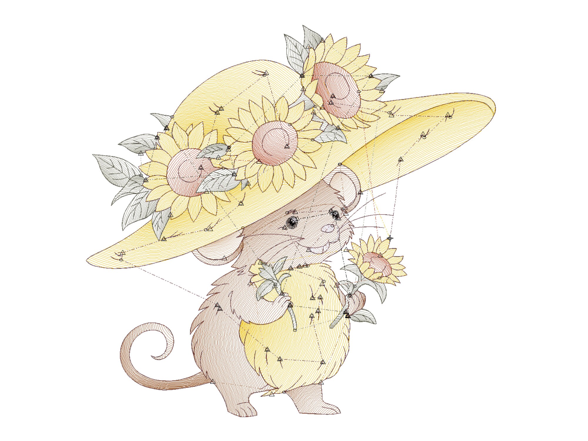 Sunflower Mouse Embroidery Designs Baby Shower Gift Machine Embroidery ...